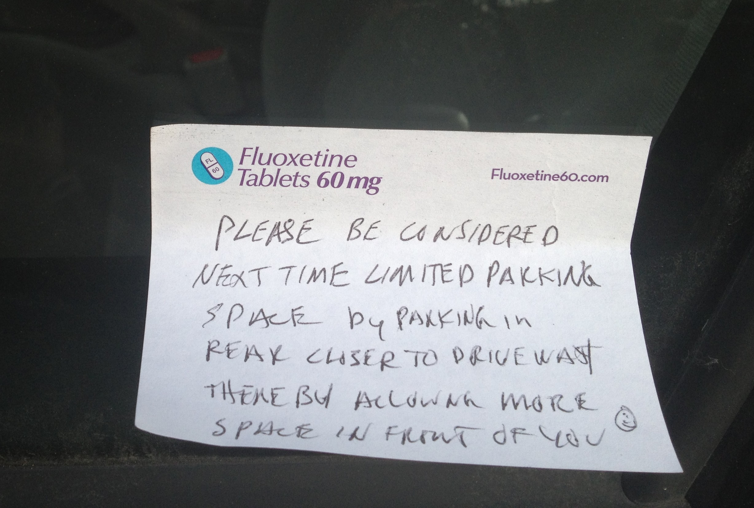 Simple, Courteous Parking Note Discovered on West Slope | Bernalwood
